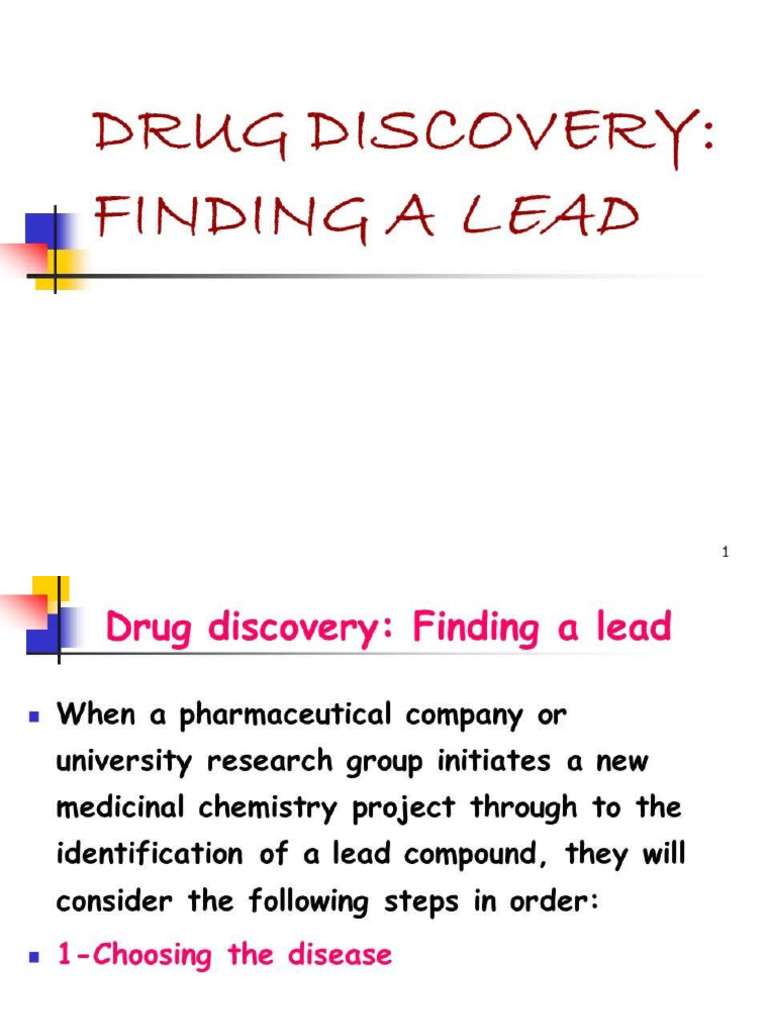 4.............. Drug Discovery Finding A Lead PPT Download | PDF