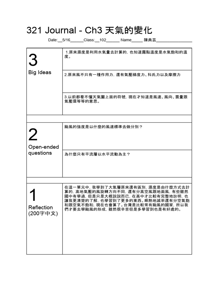 10209陳典芸 - 321 Journal - Ch3 | PDF