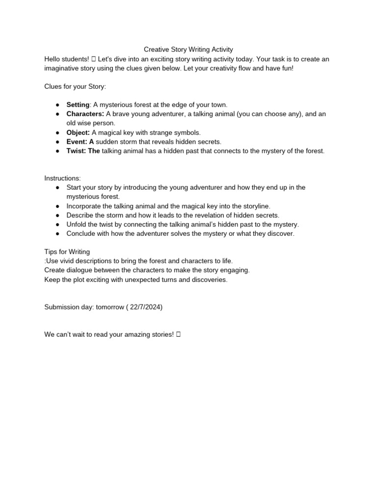 Creative Story Writing | PDF