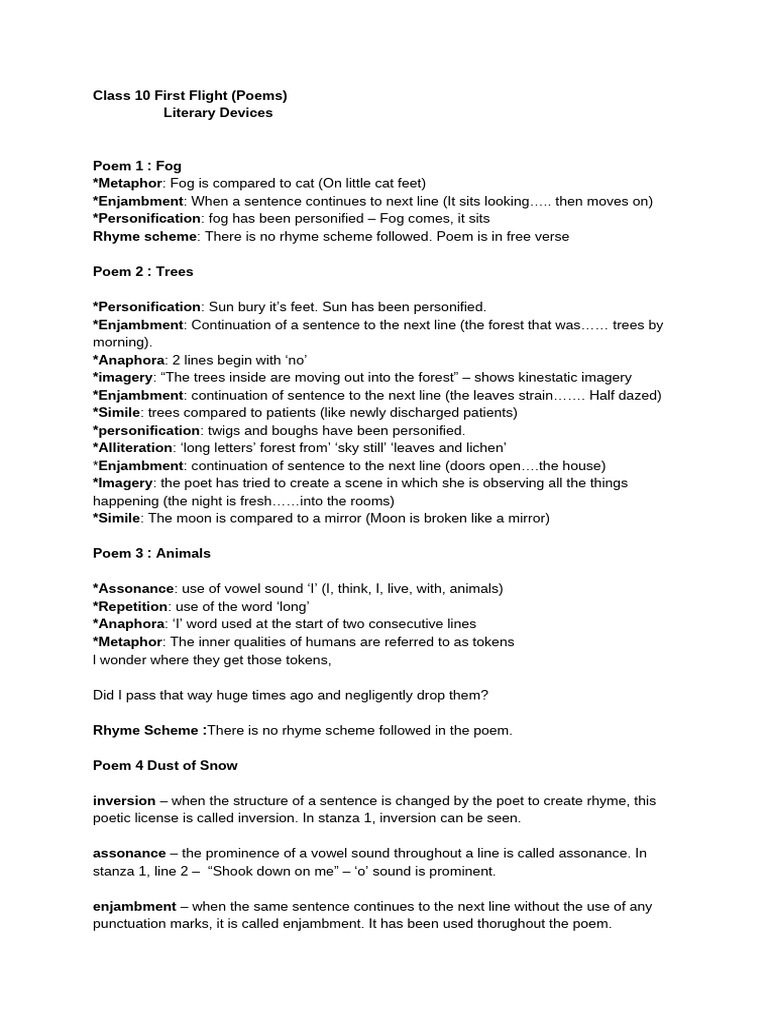 Class 10 First Flight (Poems) | PDF