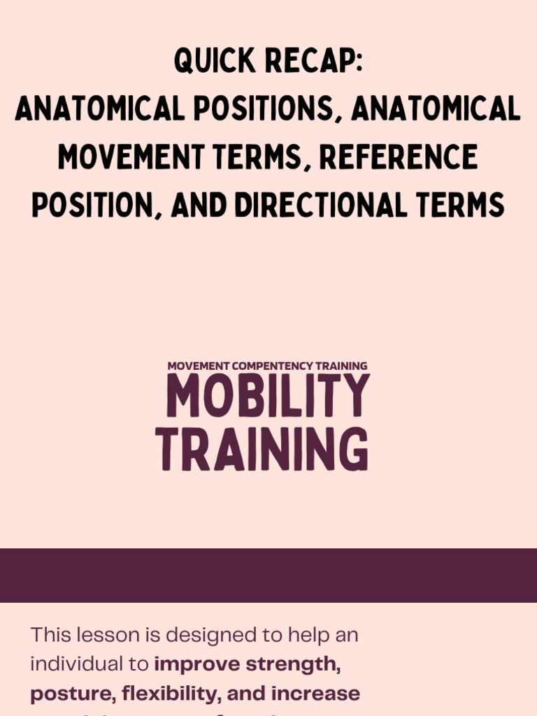 Mobility Training | PDF