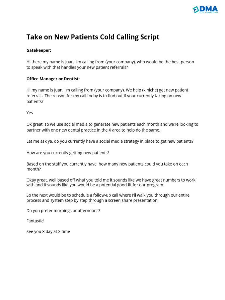 Take+on+more+customers patients+CC+Script | PDF