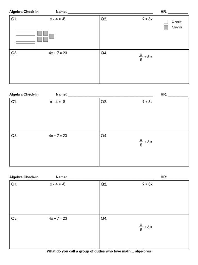 Algebra Exit Ticket Grade 7 | PDF