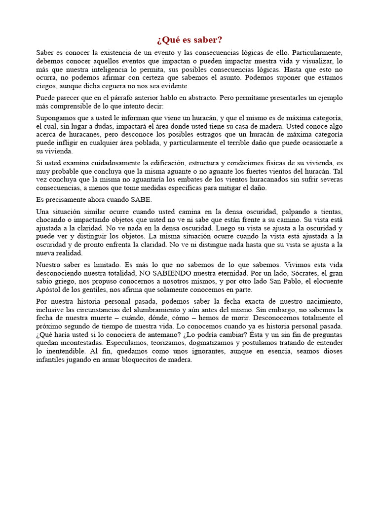 Qué Es Saber | PDF