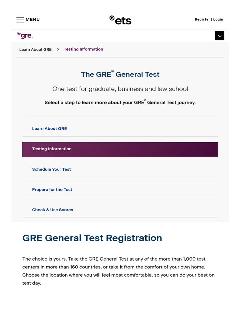 GRE Test Registration | PDF