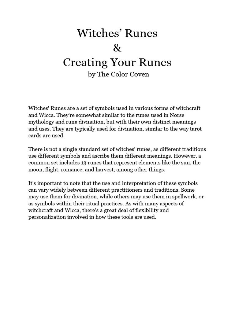 Witches Runes | PDF