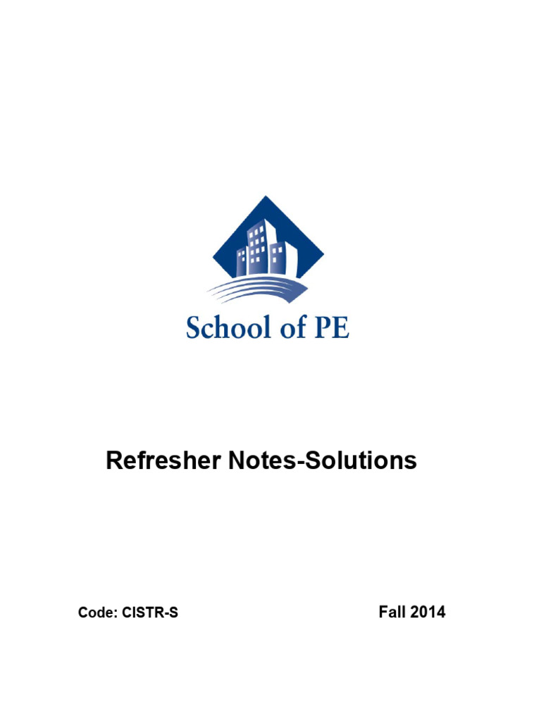 Refresher Solutions | PDF