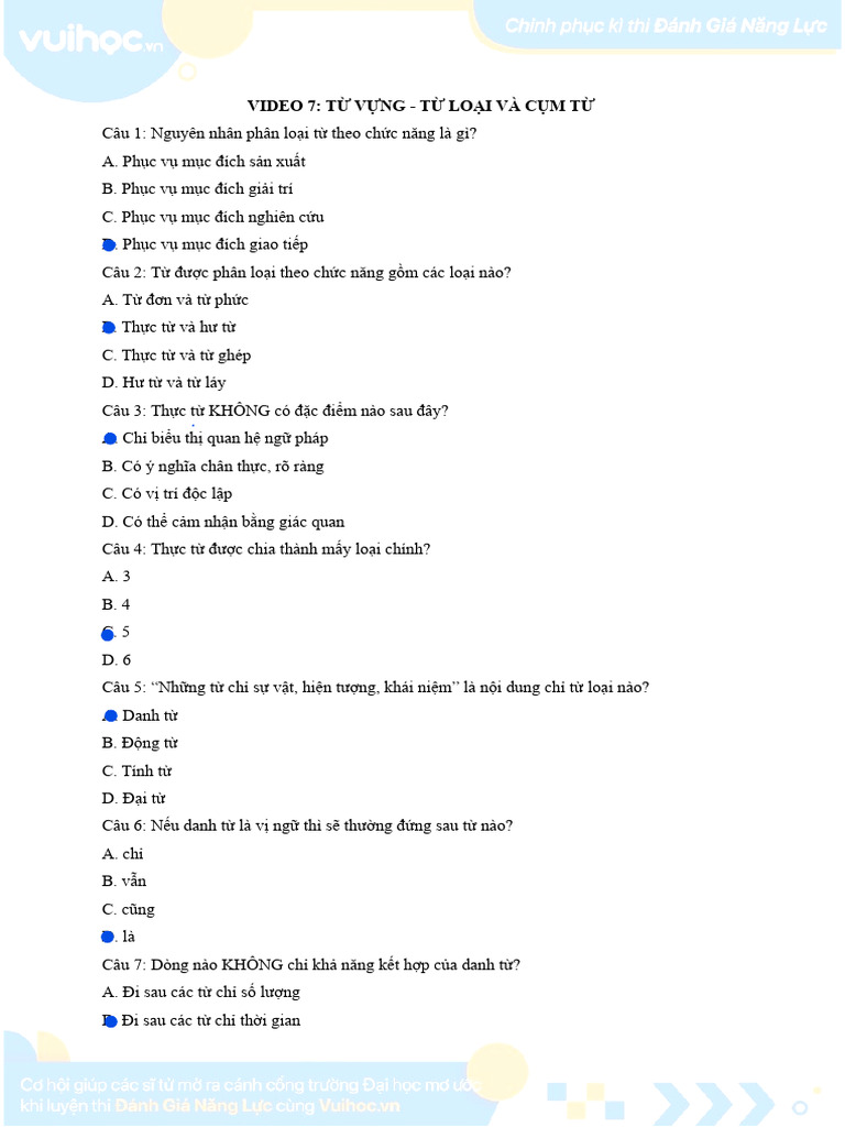 VD7 Đề - Từ loại và cụm từ 2.8.2023 44-55 | PDF