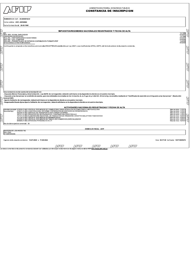 AFIP - Administración Federal de Ingresos Públicos | PDF