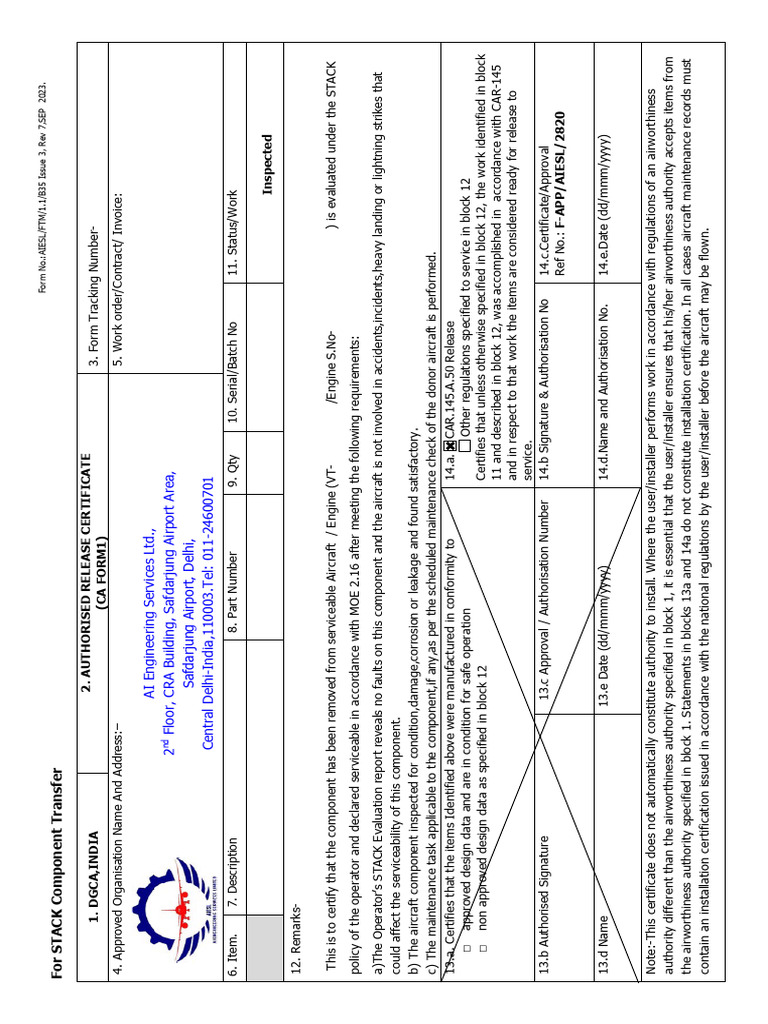 Ca Form 1 Stac | PDF