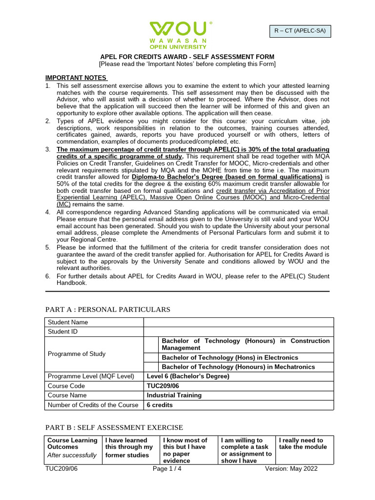 Part A: Personal Particulars: After Successfully | PDF