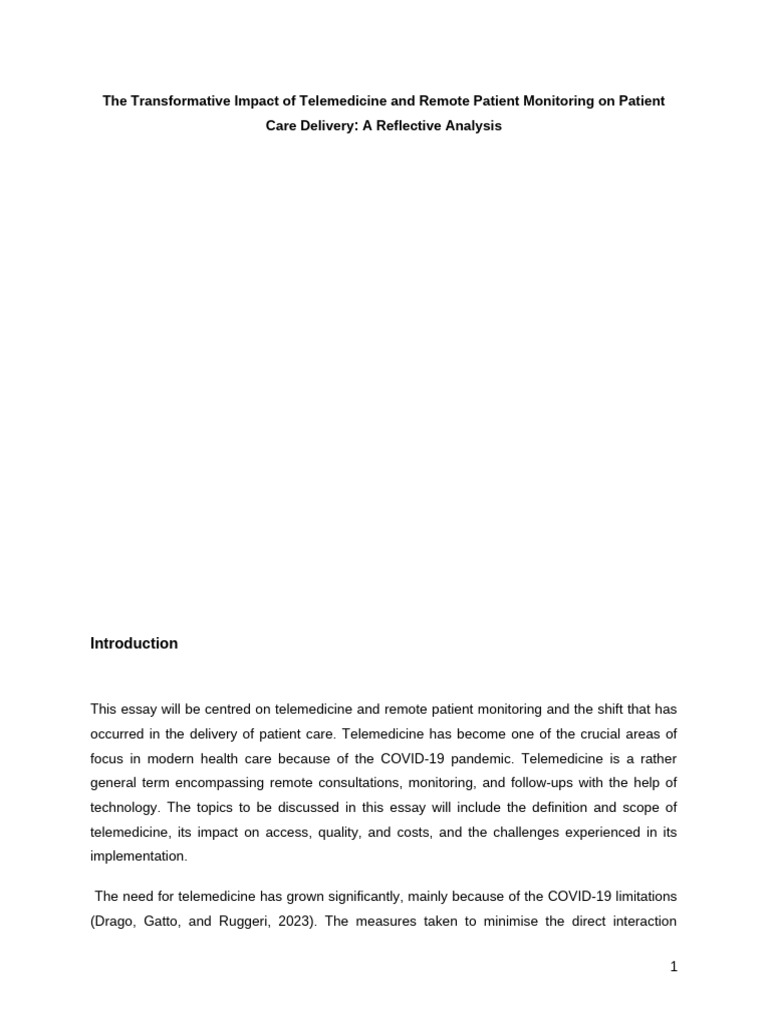 The Transformative Impact Of Telemedicine And Remote Patient Monitoring