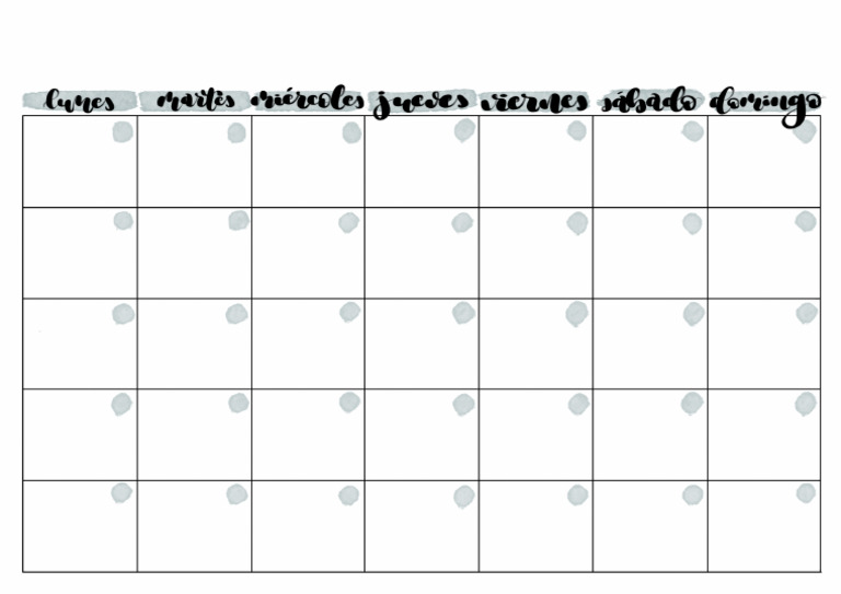 Calendario Mensual Sin Fecha | PDF