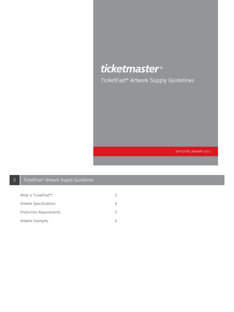 Ticketmaster TicketFast ArtworkSupplyGuidelines | PDF