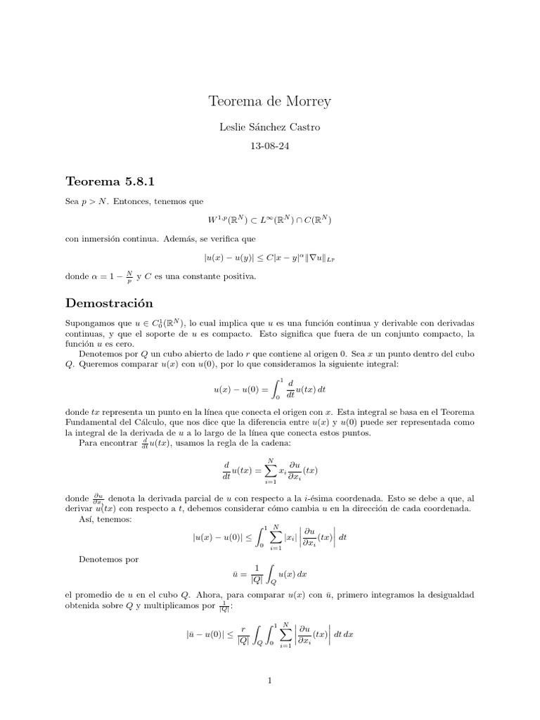 Teorema de Morrey | PDF