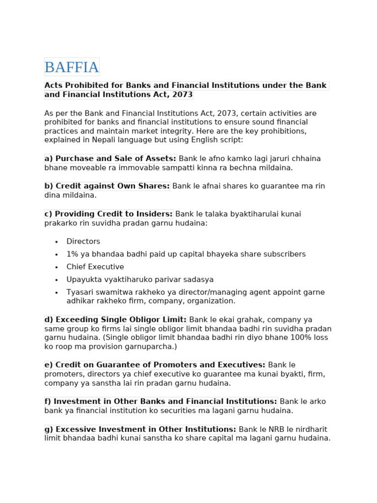 BAFFIA and Banking Offence | PDF