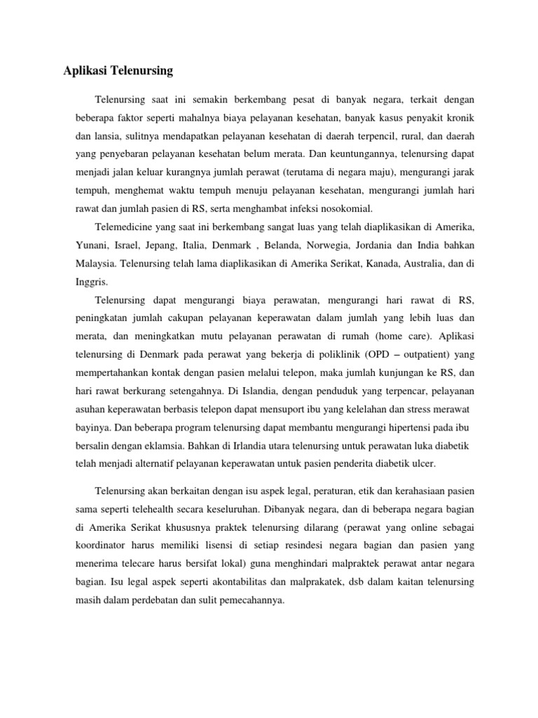Contoh Aplikasi Telenursing Modern | PDF