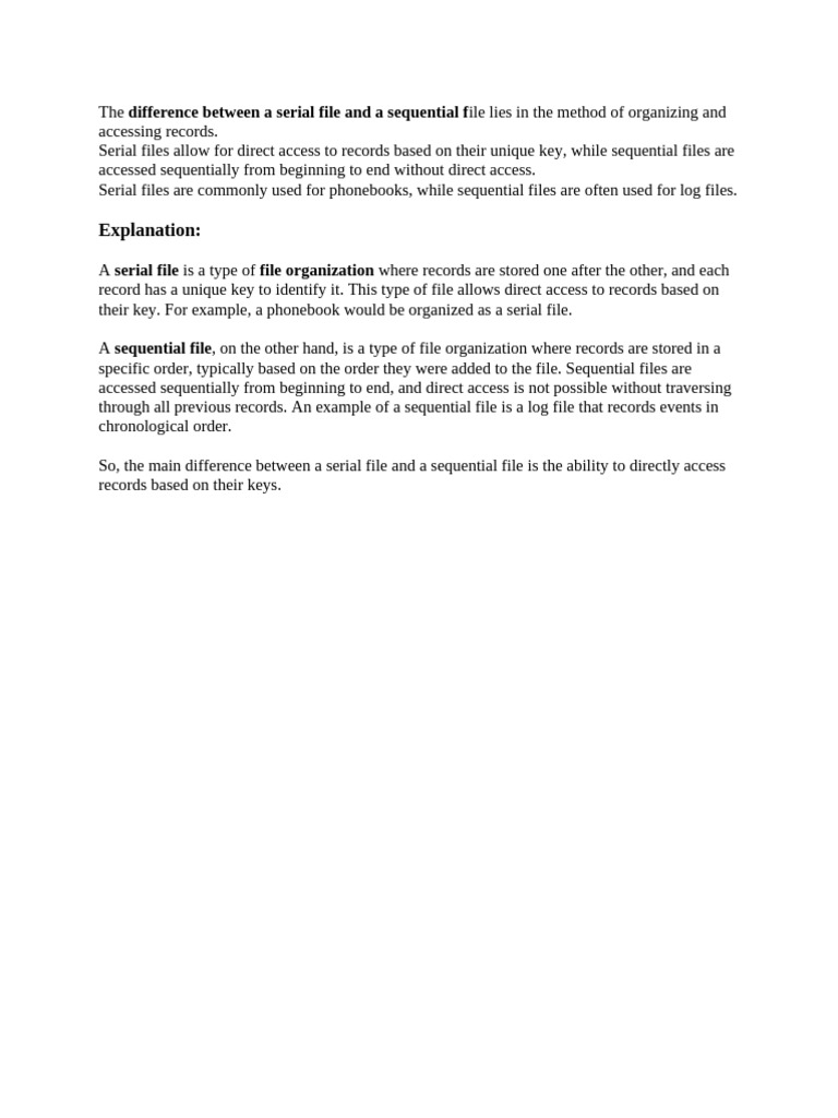 Serial Vs Sequential | PDF