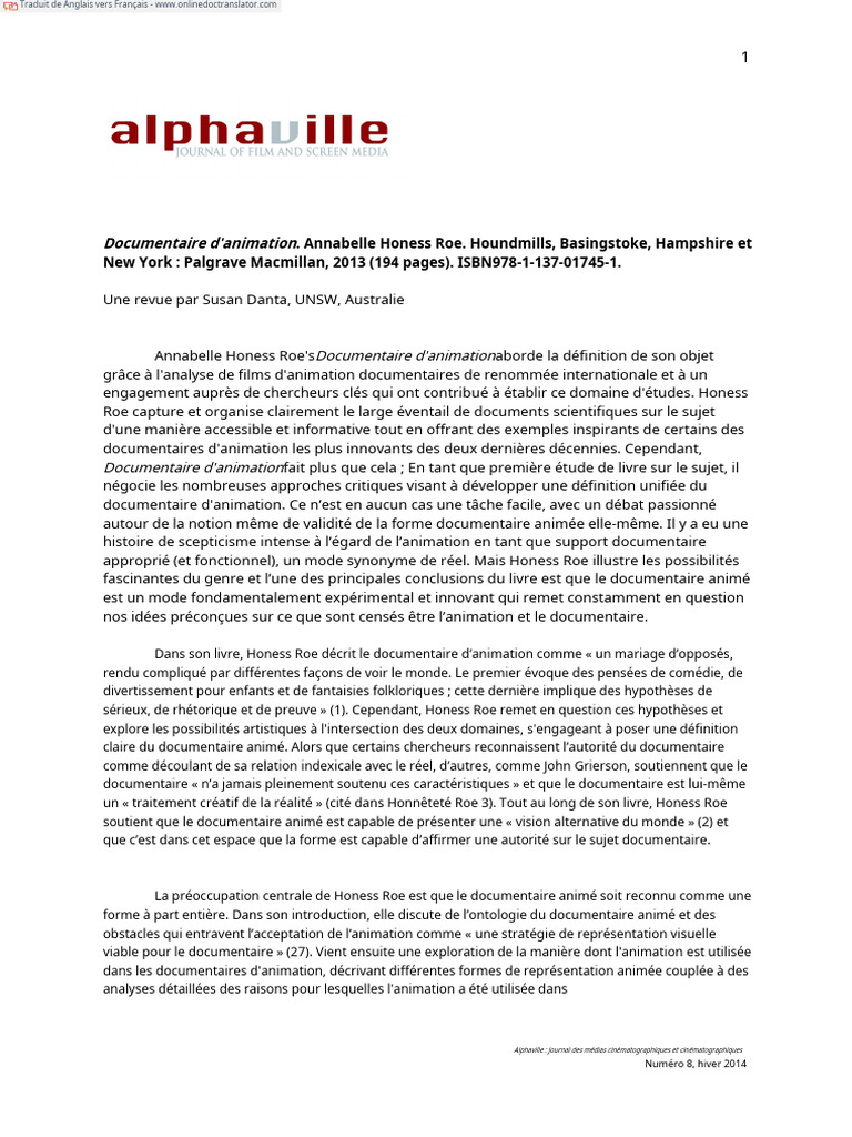 Animated Documentary by Annabelle Honess | PDF