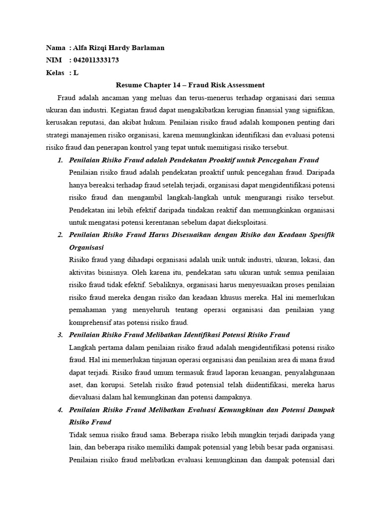 Fraud Risk Assessment | PDF