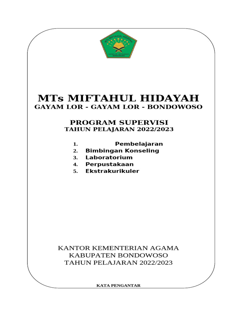Program Supervisi | PDF