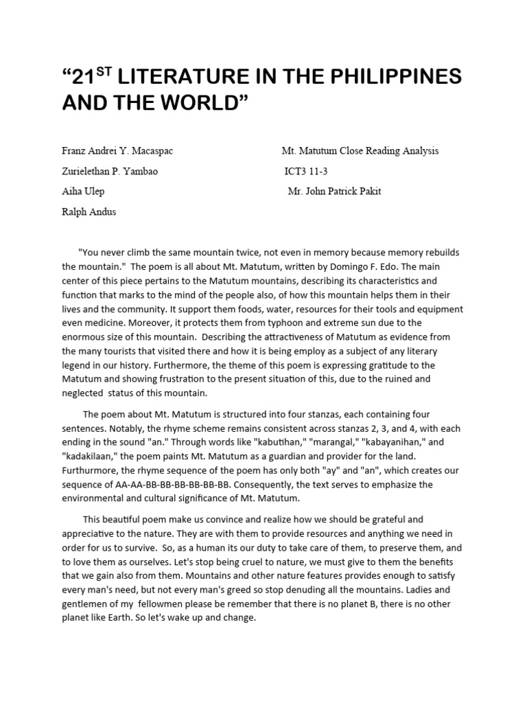 Close Reading Analysis | PDF