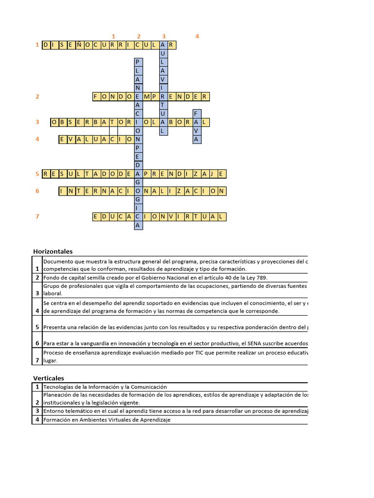 Anexo Crucigrama AA3-EV01 | PDF | Aprendizaje | Negocios