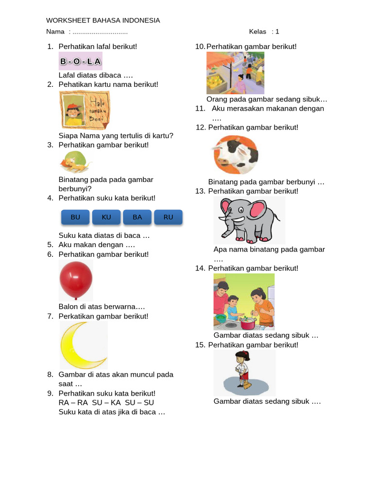 Bhs Ind 1 Bunyi Apa | PDF