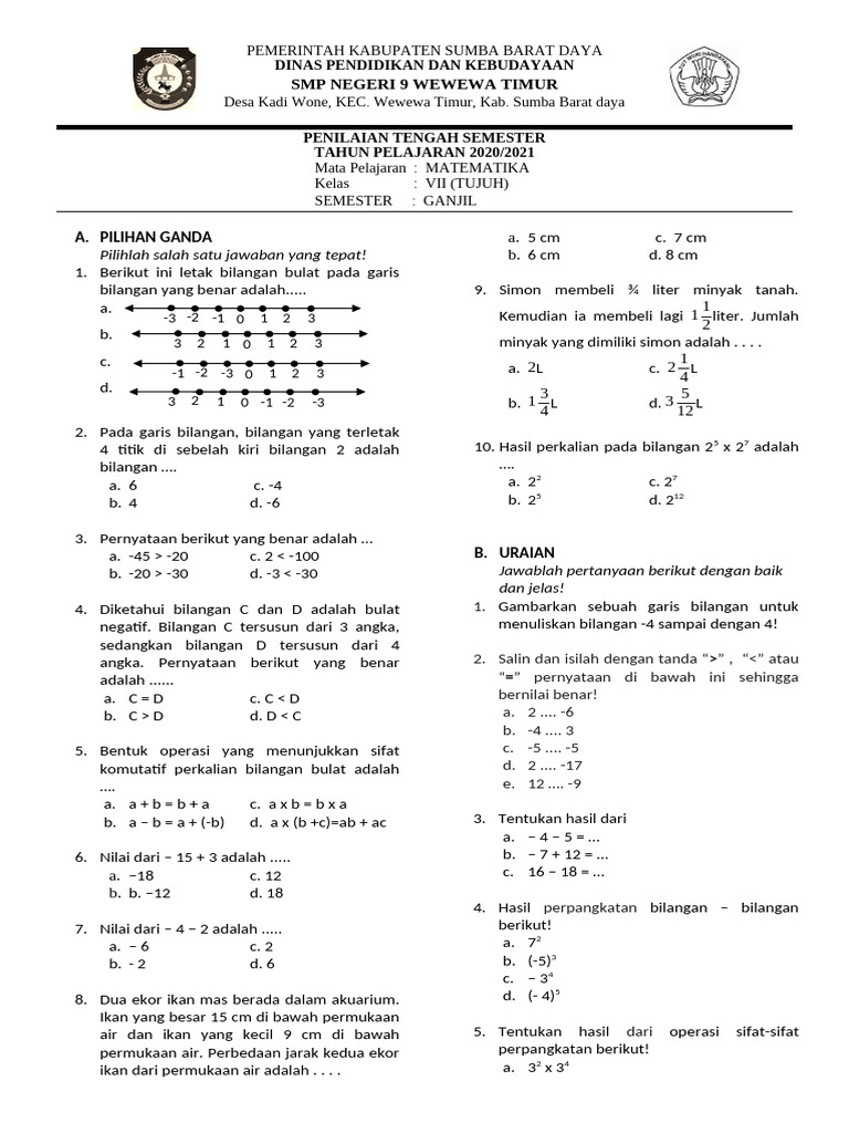 PTS Mat7 - 2020 | PDF