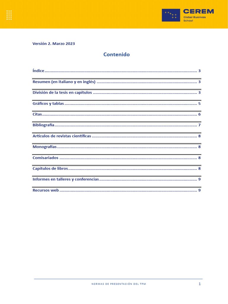 Normas para Presentación del TFM | PDF | Bibliografía