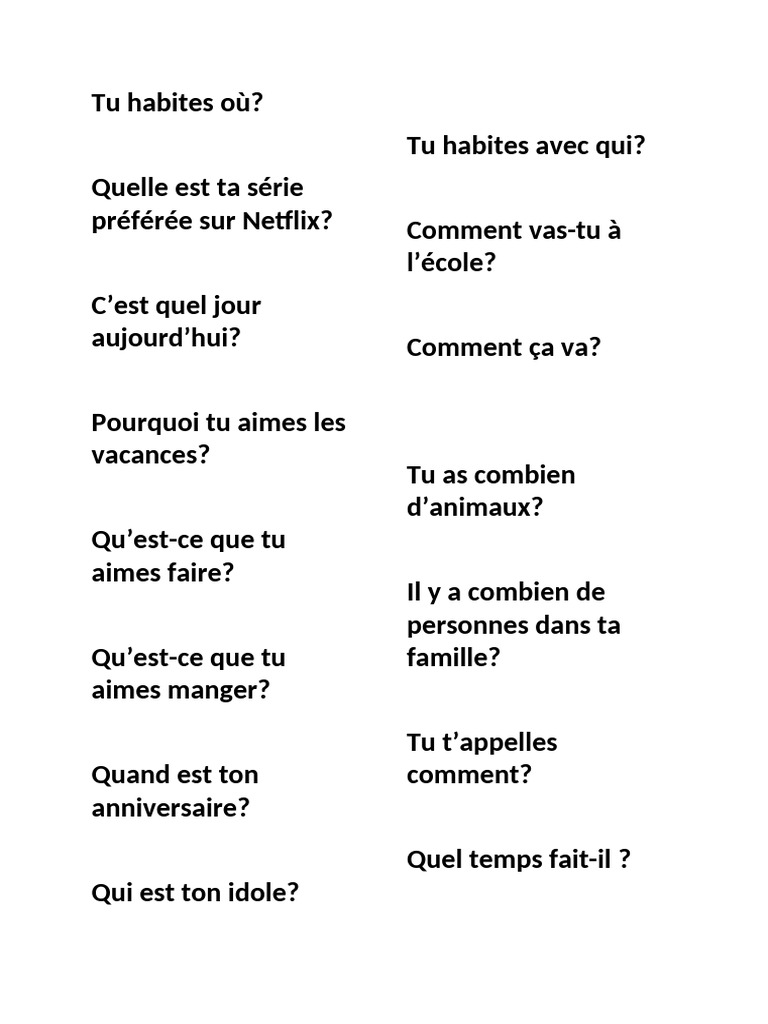 Frågor Med Frågeord - Exempel 2 | PDF