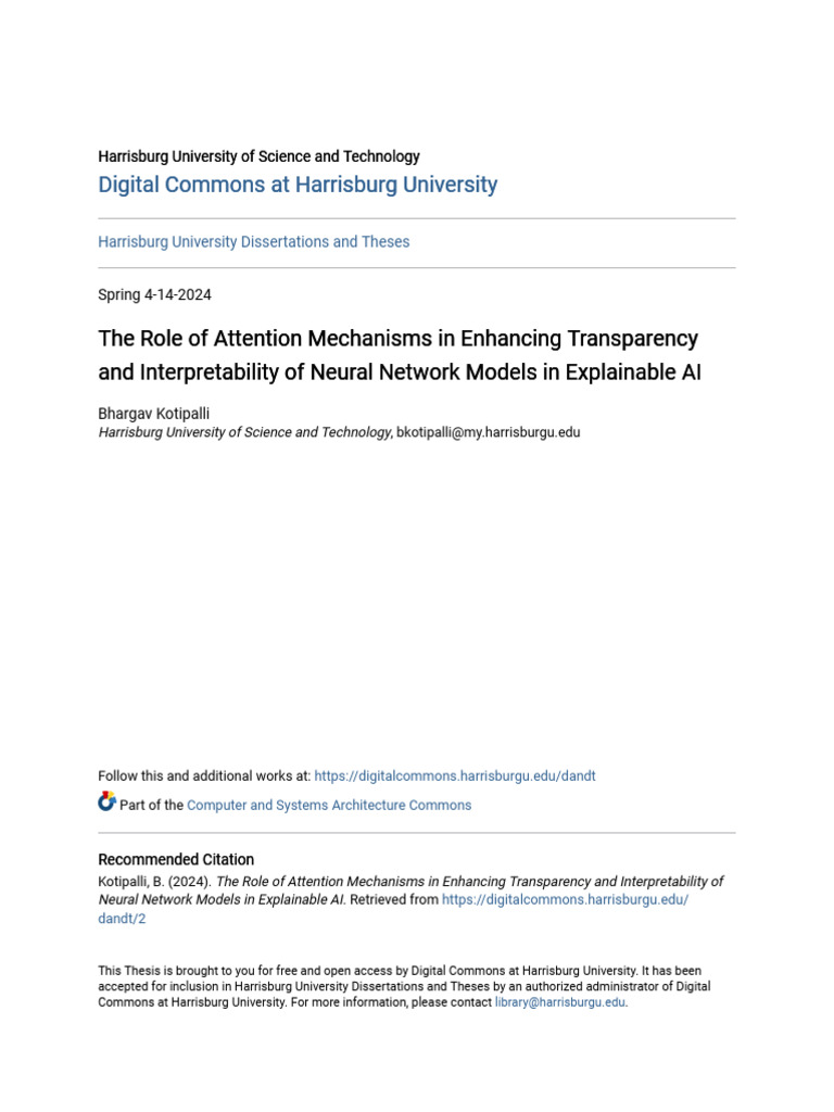 The Role of Attention Mechanisms in Enhancing Transparency and in | PDF