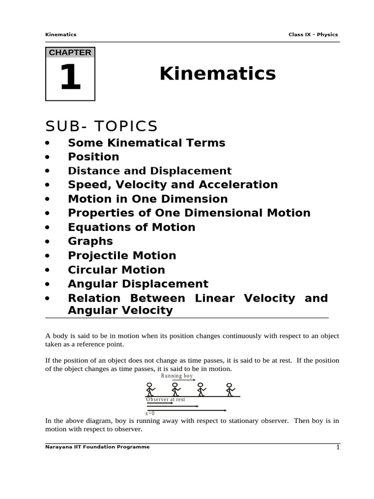 01 - Ch-Motion Kinematics | PDF