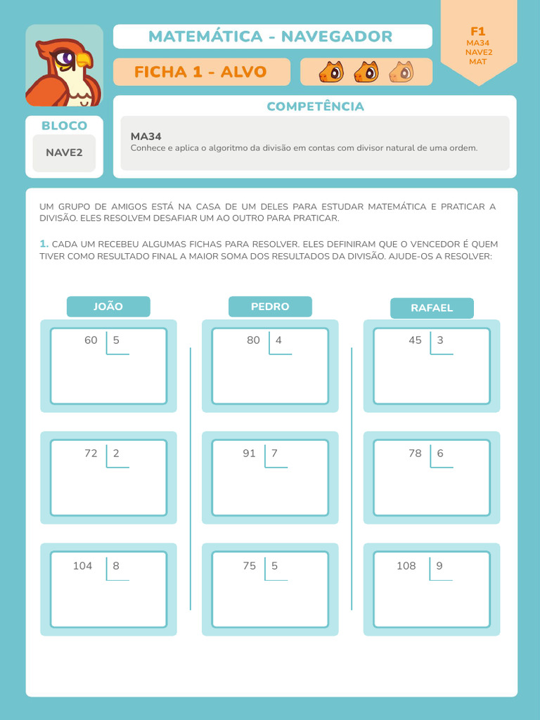 NAVE2 - MA34 - FICHAS - Matemática | PDF