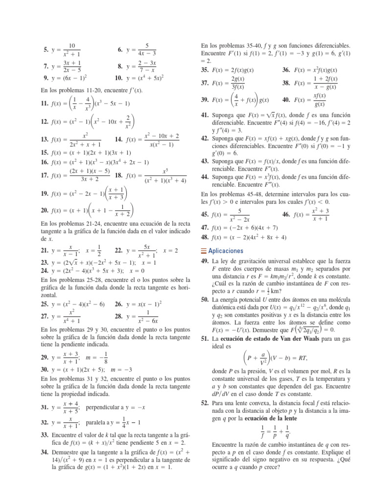 Regla Del Producto y Cociente | PDF | Gases | Pendiente
