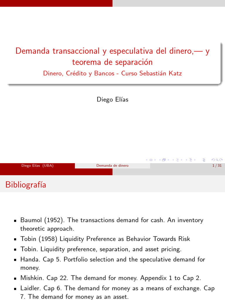 Demanda Transaccional, Especulativa y Separacion | PDF