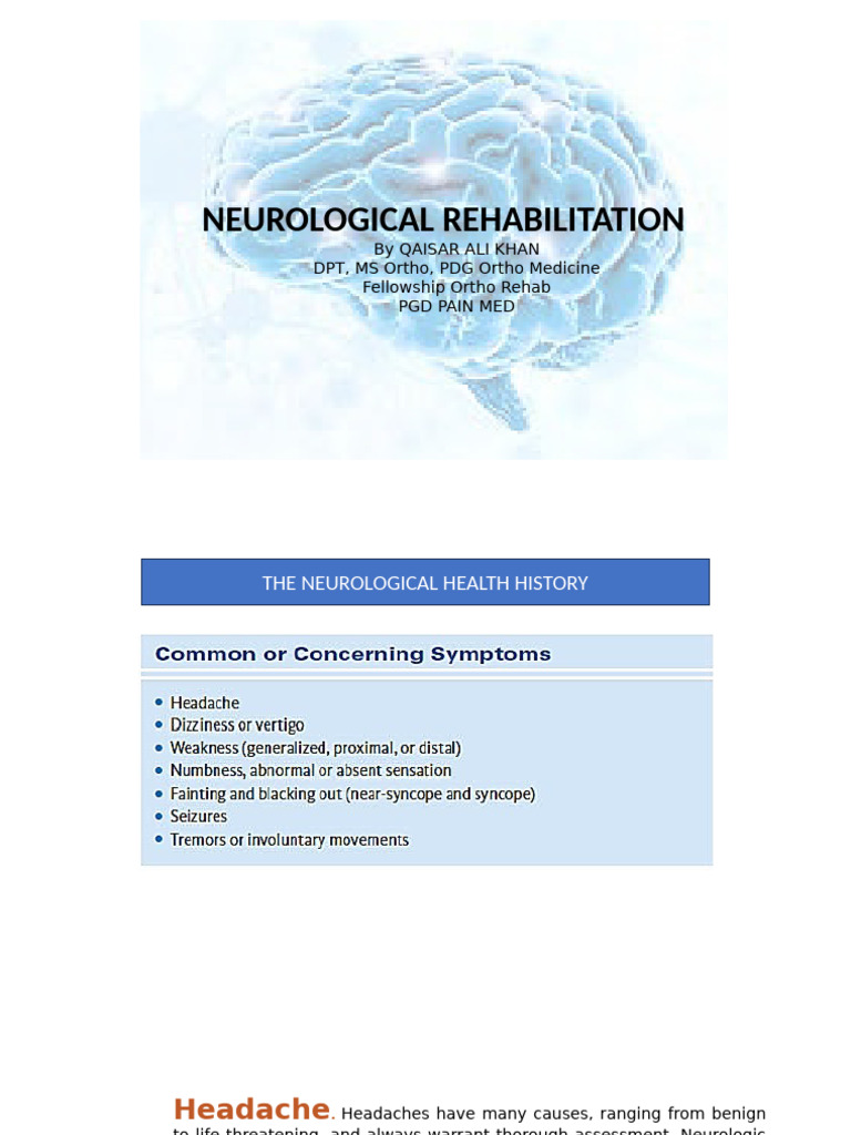 Neurology History 8th Semester | PDF