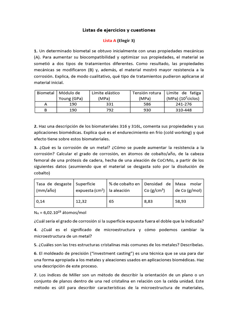 Actividad Evaluable - Listas de Ejercicios y Cuestiones | PDF