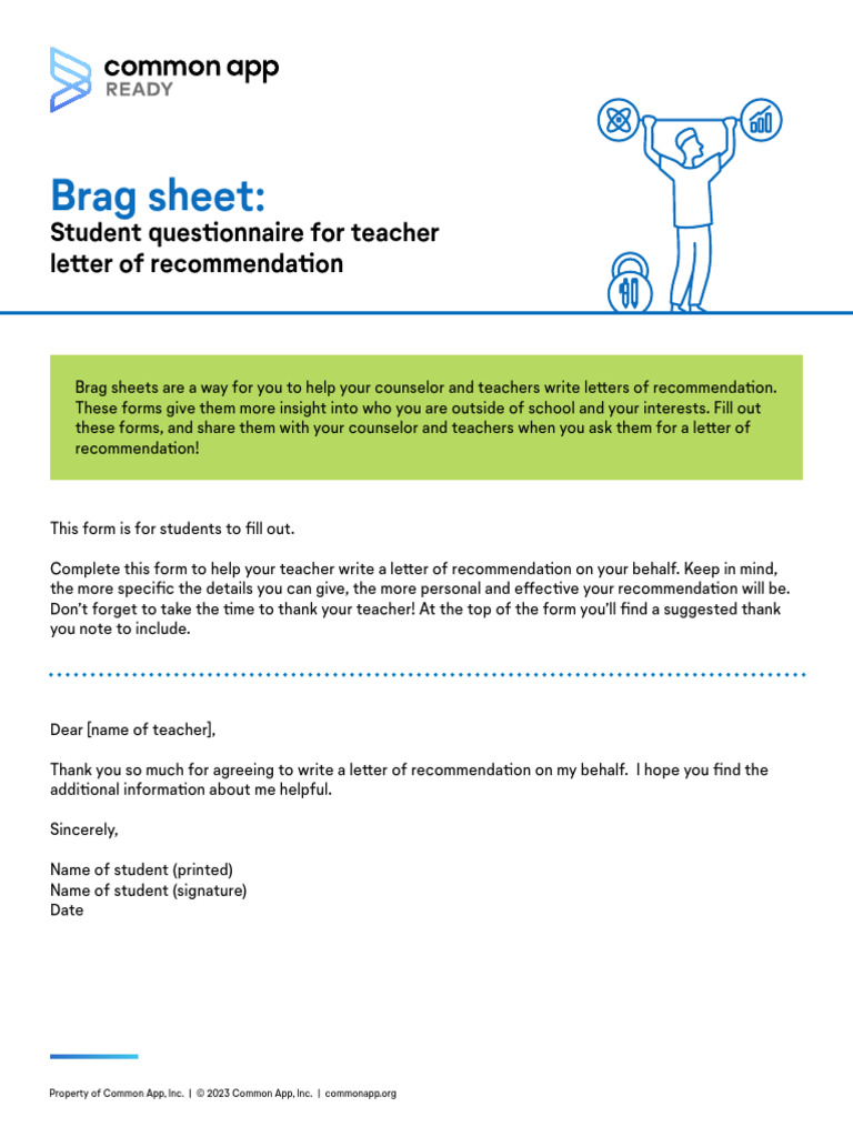 FY Apply College Teacher Brag Sheet | PDF