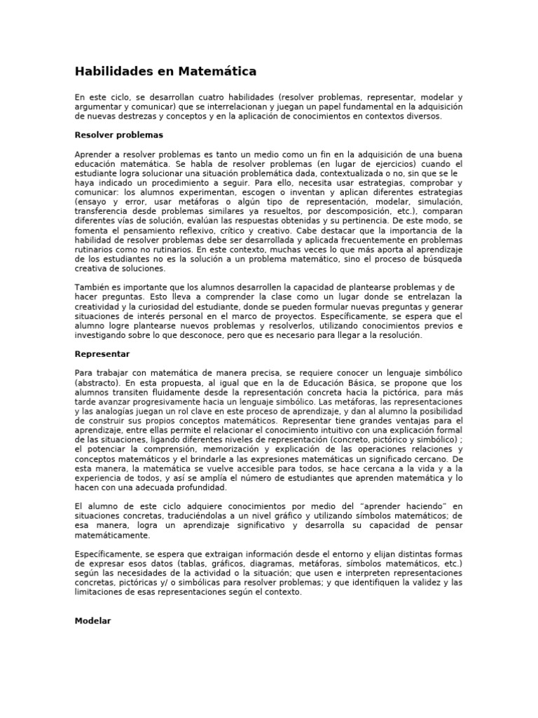 Habilidades en Matem Tica y Ciencias | PDF