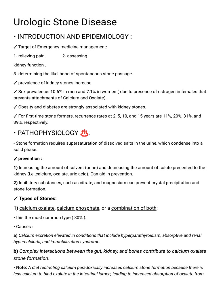 Urological Stones Disease | PDF