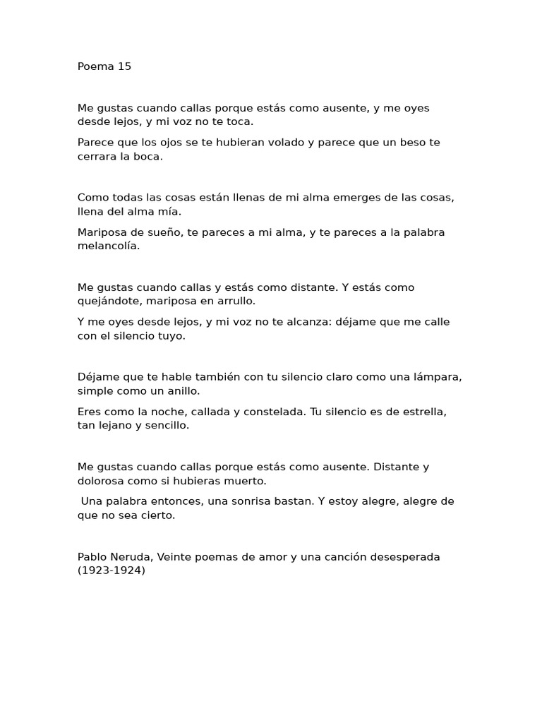 Poema 15 P.neruda | PDF