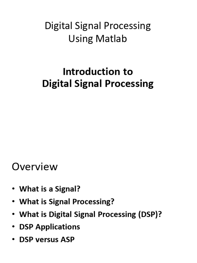Handout - 0 Introduction To Digital Signal Processing | PDF | Digital ...