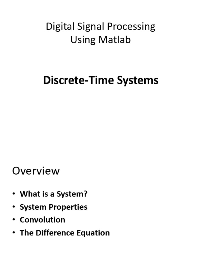 Handout - 2 Discrete-Time Systems | PDF