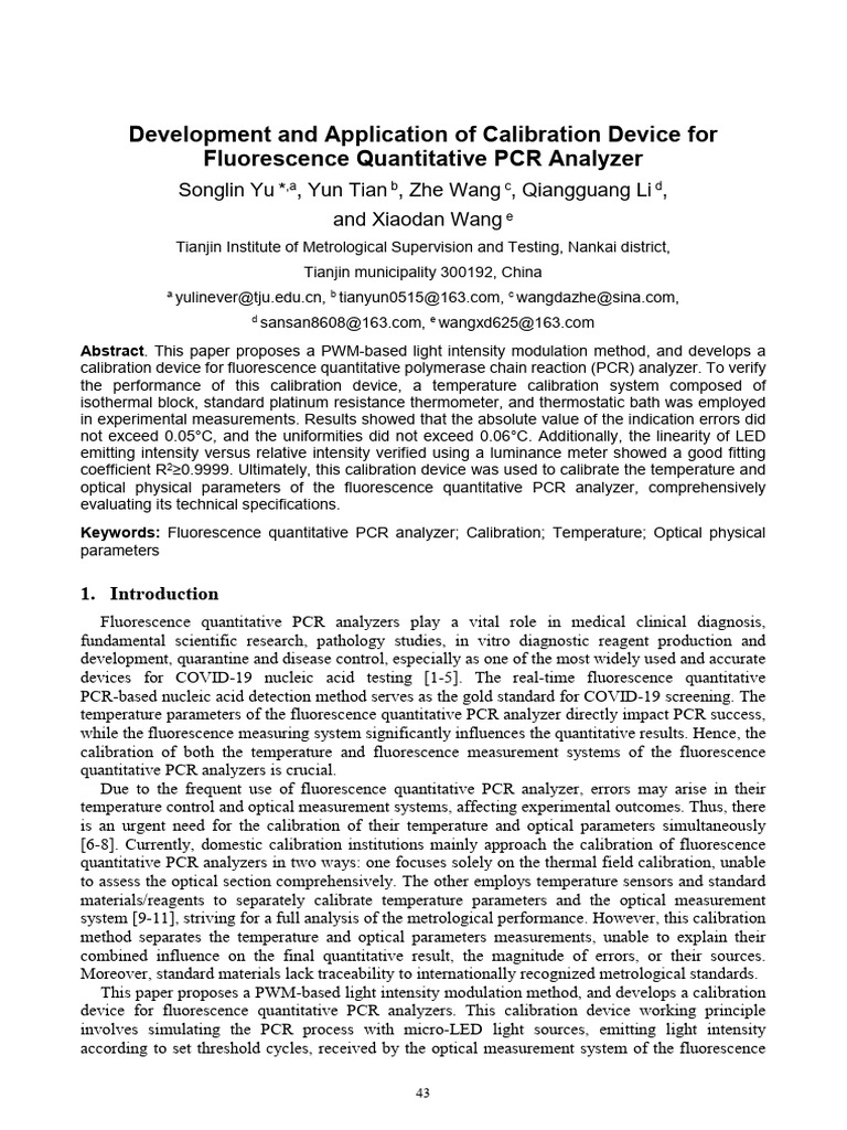 Development and Application of Calibration Device | PDF