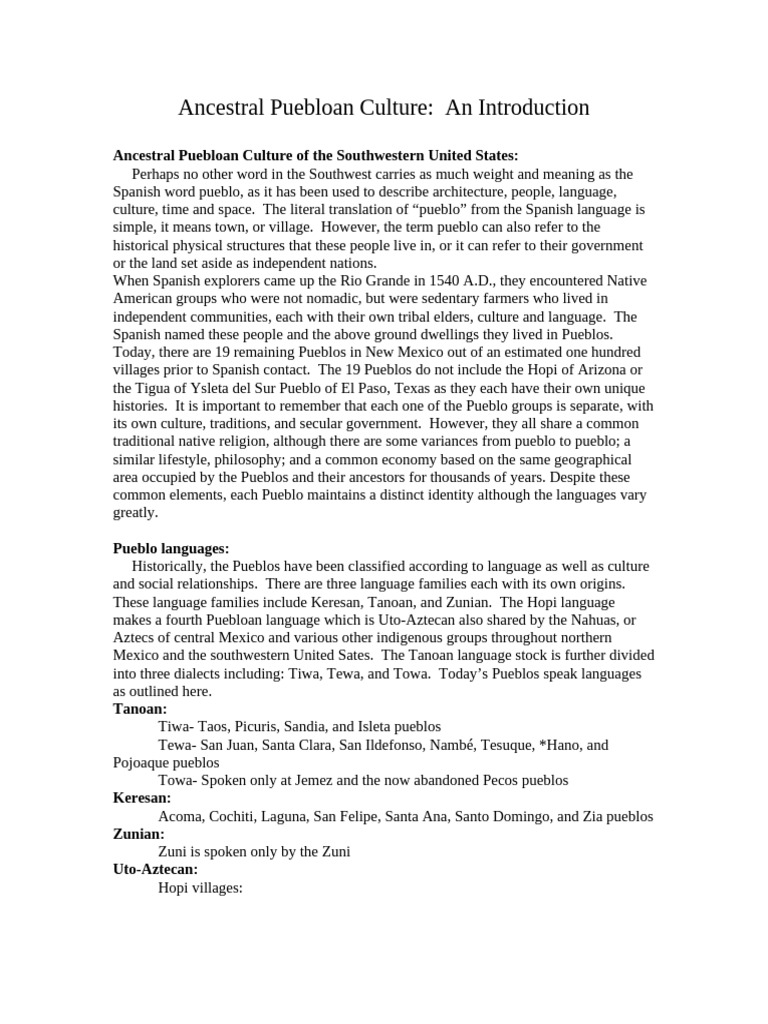 Ancestral Puebloan Culture | PDF