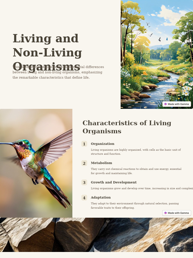 Living and Non Living Organisms | PDF | Life | Wellness