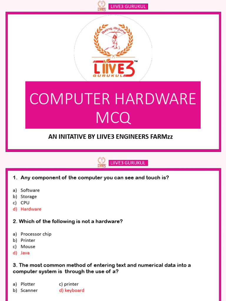 Computer Hardware MCQ Day 2 | PDF