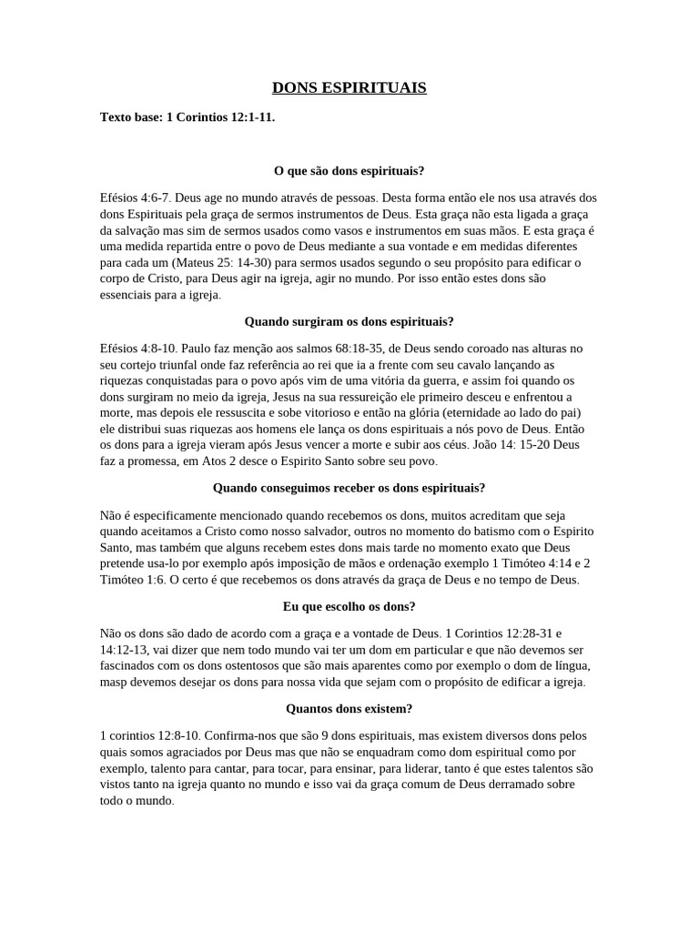 Dons Espirituais | PDF