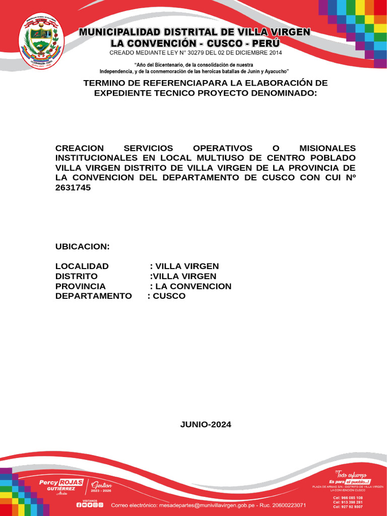 TDR de Iglesia de Villa Virgen Ok | PDF